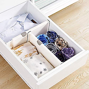 Xavnia Drawer Divider Organizers 6 Pack, Adjustable Separators High Expandable from 11-17 Inches for Bedroom, Closet, Baby Drawer, Office Desk, Kitchen Storage