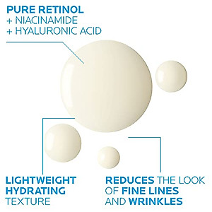 La Roche-Posay Pure Retinol Face Serum with Vitamin B3. Anti Aging Face Serum for Lines, Wrinkles & Premature Sun Damage to Resurface & Hydrate. Suitable for Sensitive Skin, 1.0 Fl. Oz