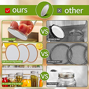 150 pcs mason jar lids-canning lids regular mouth,lids for mason jars,aluminum lids for mason jar regular mouth split-type lids leak proof and secure canning jar caps(2.75in Lids)