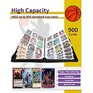 Basketball Trading Card Binder, Fit 900 Sport Cards 3 Ring Binder Book with 50 Binder Sheets, 9 Pocket Card Sleeves Album for Birthday Christmas New Year Gift for All Cards Collectors (BSK001)