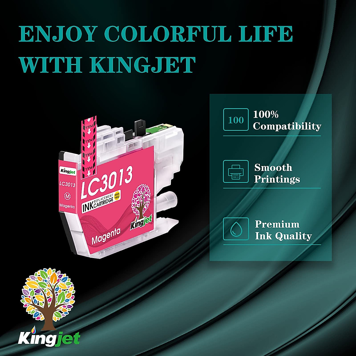 Kingjet Compatible Ink Cartridge Replacement for Brother LC3013 / LC3011 Use with MFC-J487DW MFC-J491DW MFC-J497DW MFC-J690DW MFC-J895DW Inkjet Printers, 6 Pack(2Cyan 2Magenta 2Yellow)