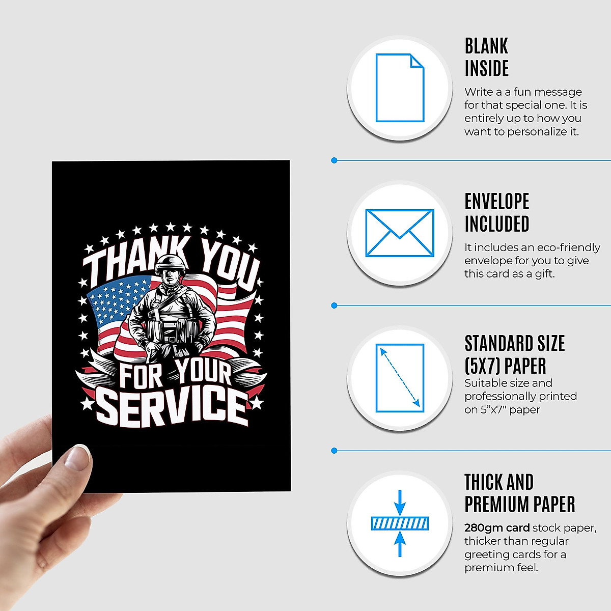 Thank You for Your Service Card - Veteran Day Thank You Card - Military Appreciation Cards - Solider Thank You Cards - Military Retirement