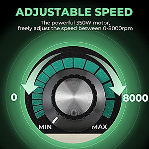 Flyrivergo Leather Burnishing Machine with 12pcs Sanding Sleeves Adjustable Speed Burnisher Leather Edge Polishing Grinding Kit Rosewood Grinding Head Sander Buffing Motor 110V