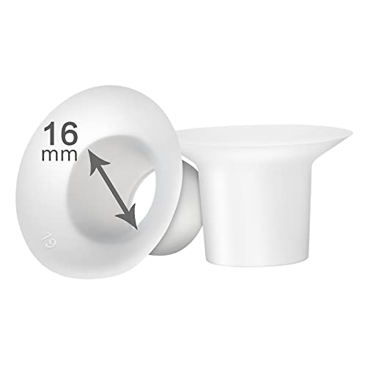 LOZAEVE 16mm Silicone Flange Inserts Compatible with for Spectra S1/S2, Medela, Bellababy, Elvie, Willow go, Momcozy S9 S10 S12, Freemie Breast Pump Insert Shields, Reduce 27-28mm Tunnel to 16mm, 2pcs