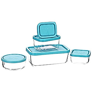 Bormioli Rocco Frigoverre Set of 5 Glass Food Storage Container Transparent 388840-SK5 Transparent