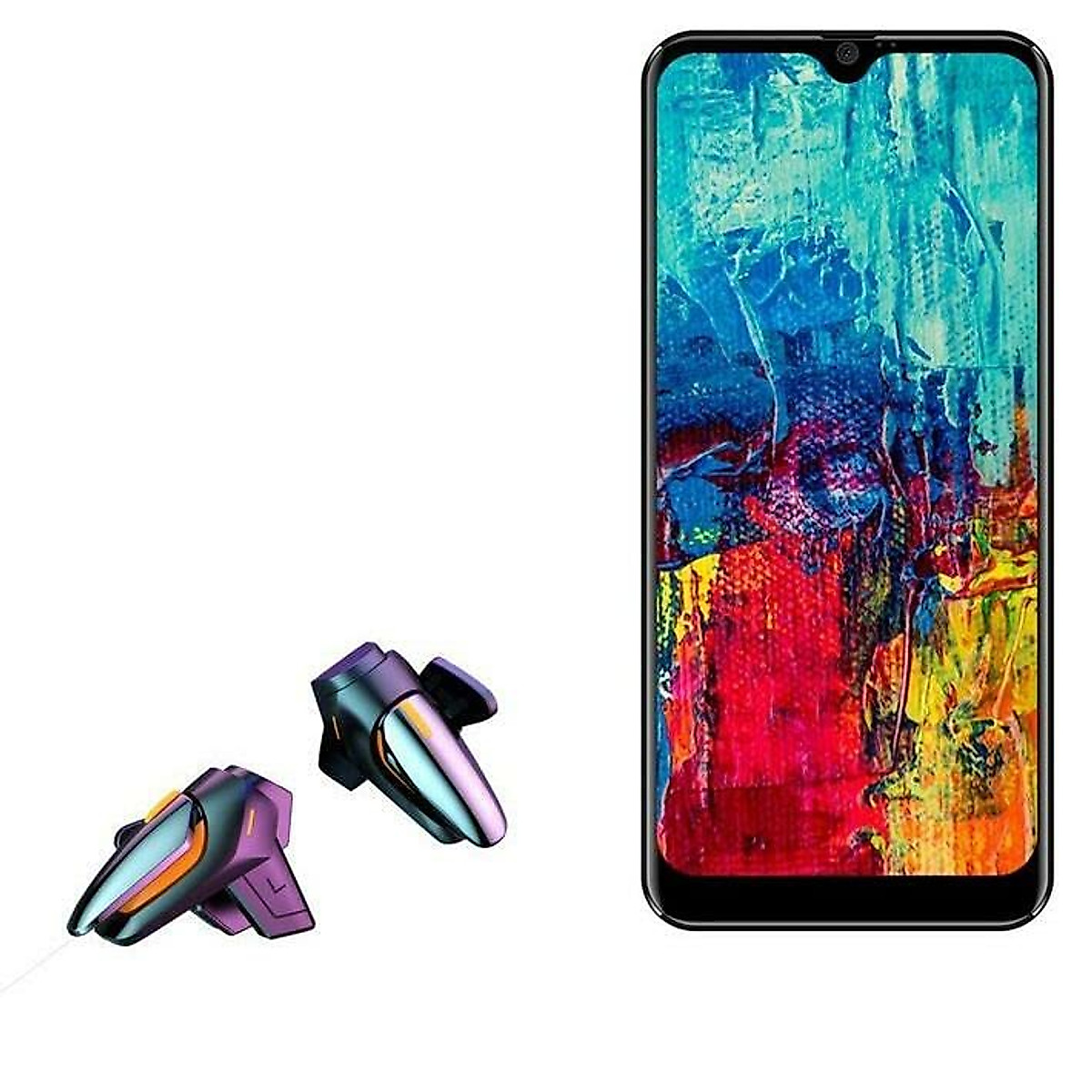 BoxWave Gaming Gear Compatible with Yezz Art 1 (Gaming Gear by BoxWave) - Touchscreen QuickTrigger, Trigger Buttons Quick Gaming Mobile FPS for Yezz Art 1 - Jet Black