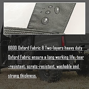 Polaris Ranger Full Size Rear Windshield, Soft PVC Dust Panel for Ranger 500 570 700 Round Bar ROPS (2 Seaters & Crew)