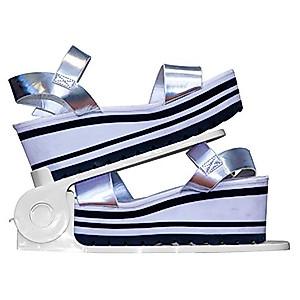 shoe pal Shoe Rack Organizer, 4 Adjustable Heights Space Saver, Large Base, High Heels Secure Docking and Backstop, 12 Pack White, Made in USA