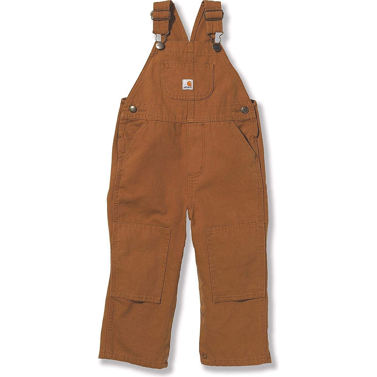 Carhartt Little Boys' Toddler Canvas Bib Overall, Carhartt Brown, 2T