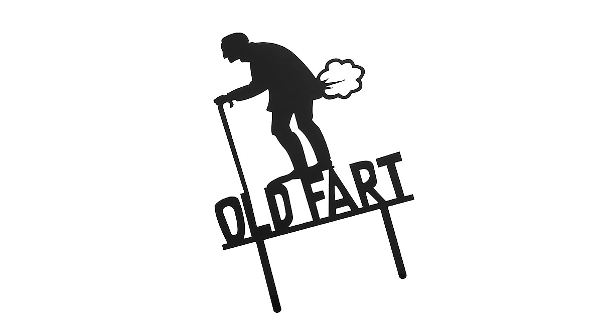 Funny Old Man Old Woman Cake Topper for Birthdays & Parties