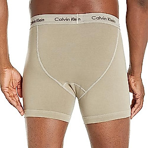Calvin Klein Men's Cotton Stretch Mineral Dye Boxer Brief, Olive