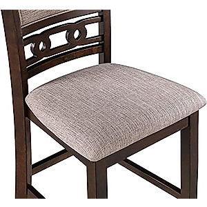New Classic Furniture Gia 5-Piece Dining Table with Four Chairs, 42" Counter Set, Cherry