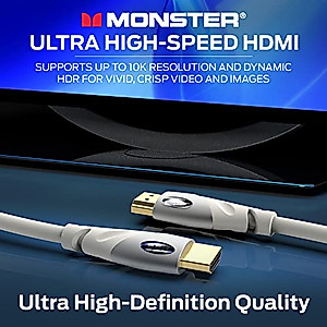 Monster HDMI Cable 4k Ultra HD with Ethernet - Corrosion-Resistant 24k Rose Gold Contacts and V-Grip Connection - HDMI Cable for PS3 and Computer Monitor - 6 FT