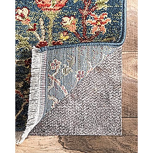 nuLOOM Ultra Premium Eco Friendly Non-Slip Felt Thick Rug Pad, 4' Round, Grey