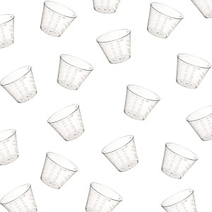 Perfect stix [100 Count - 1 oz Disposable Graduated Plastic Medicine Cups - For Mixed Pills, Medication Measuring, Resin Mixing, Mouthwash
