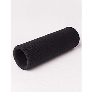 TinaKim Ribbing Cuff Material, Tubular Rib Knit Fabric,for Adult Jacket Sewing (Black, 40x8cm)