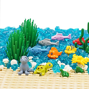 Farm Animals Accessories - Zoo Building Block Friends Pets Pack, People Parts-Cats Dogs Brids Jungle Sea Animals Bricks Toys