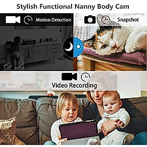 QEBIDUM Spy Camera Hidden Camera, Portable Tiny Rechargeable Battery Powered HD 1080P Mini Camera, Night Vision Motion Activated Micro Digital Recorder Body Cop Nanny Cam for Home Office Car Drone