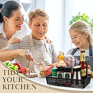 Baderke 4 Pack Silverware Drawer Organizer Mesh Utensil for Kitchen Drawer, Tray with Interlocking Arm Narrow Holder Flatware Spoon Knife Fork Pen, 9 x 3 2 Inch, Black