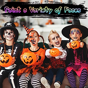 Fenmay Face Painting Kit for Kids, 24 Colors Washable Face Paint, Safe for Sensitive Skin, Non-Toxic Professional Face Painting Kit, Halloween Birthdays Makeup Set with Stencils, Guide Book