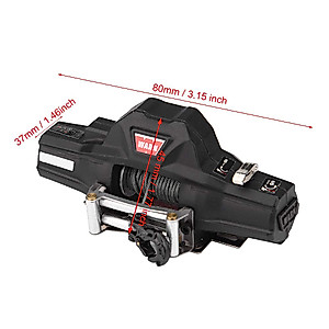 Drfeify RC Model Vehicle Dual-Motor Winch,1/8 Scale Accessory with Remote Controller