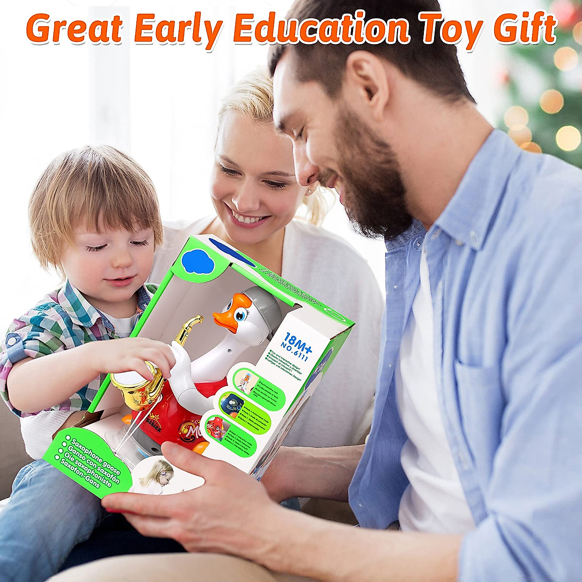 Baby Toys 12-18 Months Saxophone Goose Toys for 1 Year Old Boy Girl Gifts Musical Toys for Toddlers 1-3 Learning Educational Toys for 1 Year Old Crawling Toys Gifts for 1 2 3 Year Old Boys Girls