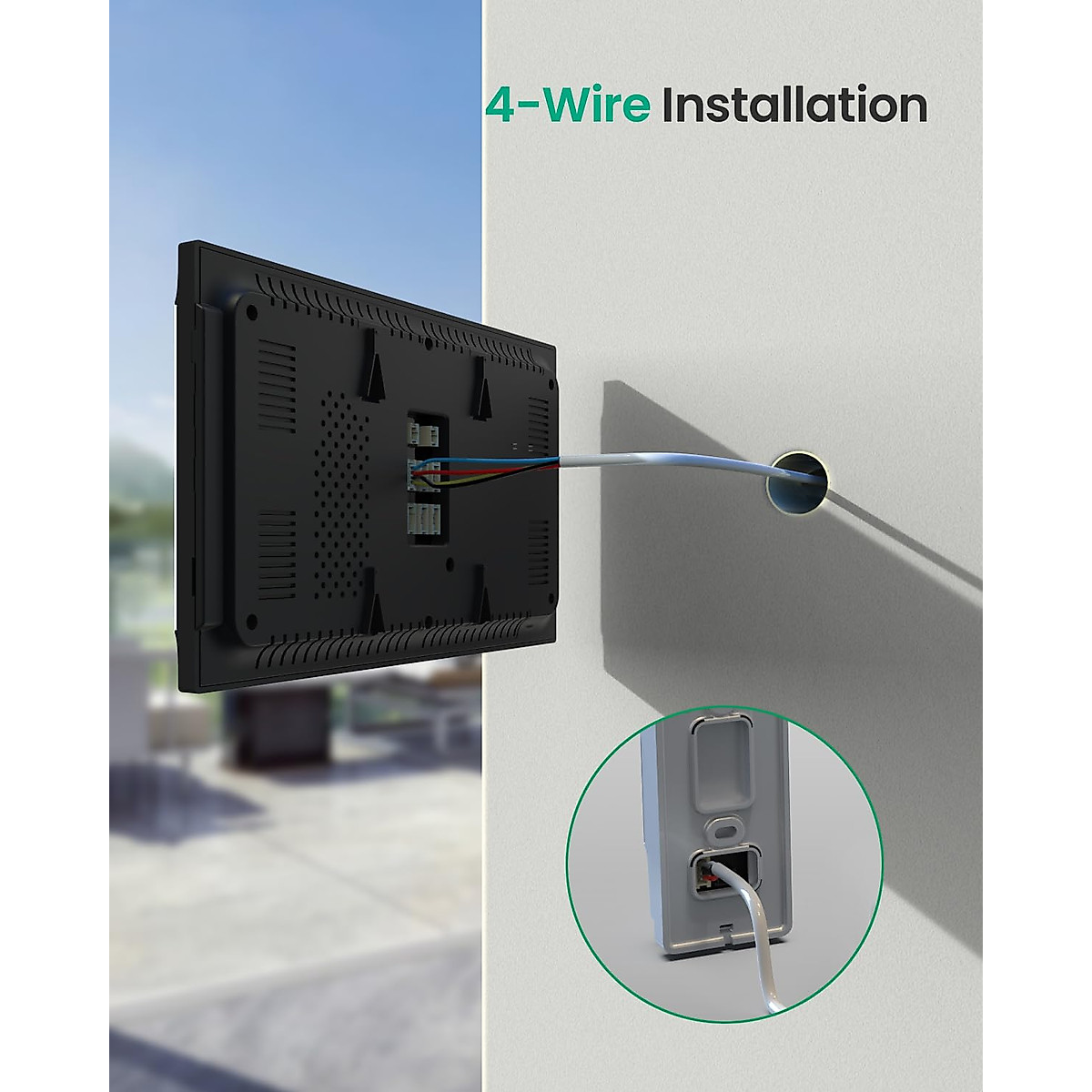 TMEZON Wireless WiFi Video Doorbell Intercom System 2 Unit and Monitor Door Phone IP 4 Wire 7 Inch Entry 1080P Camera Night Vision,Support Remote Unlock Door Release,Snapshot,Tuya