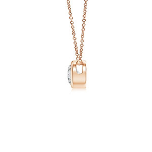 Angara Natural 0.25 Ct Diamond Classic Pendant Necklace for Women in 14K Rose Gold (Color : H | Clarity : SI2) | April Birthstone, Birthday, Anniversary, Wedding Jewelry Gift For Women