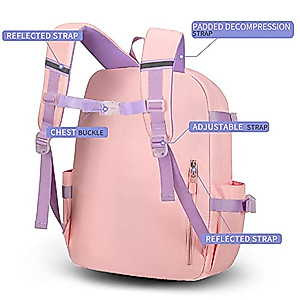 BIBDOO Backpack for Girls, Kids School Bags for Kindergarten and Elementary, Kawaii Bunny Bookbags with Pencil Case