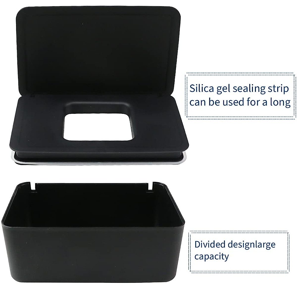 CZWESTC Diaper Wipes Dispenser, Baby Wipe Holder Case, Wipe Container with Sealing Lid Design, Keeps Diaper Wipes Fresh (Black)