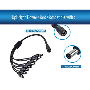 UpBright 12V 5A AC/DC Adapter Power Supply 8 Way Compatible with CCTV Security IP IR Camera DVR Swann Lorex FLIR Samsung Q-See LTE-DVR4-R LTE-DVR8-R DVR8-4575 LKB343 LHV2000 LAB223 LHV1000 CS-1205000