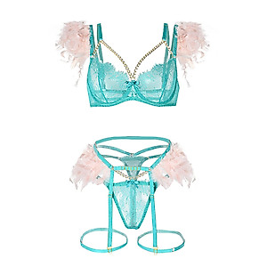 Lingerie for Women for Sex Naughty Play Sex Items for the Bedroom Sex Stuff for Couples Kinky Bsdm Sets for Couples Sex Products Kinky Sex Accessories for Adults Couples Kinky Play Q47 (Green,L)