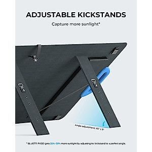 BLUETTI Solar Panel PV120, 120 Watt for Portable Power Station EB3A/EB55/EB70S/AC200P/AC200MAX/AC300, Foldable Solar Charger with Adjustable Kickstands for RV, Camping, Blackout