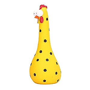 TOTITOM Chicken Statue Silly Chicken Decor Resin Statue Ornaments with Long Neck Handmade Unique Ornament for Home Garden Backyard Decoration(Yellow)