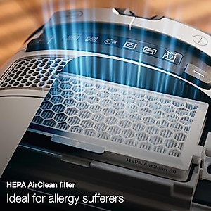 Miele Complete C3 Bagged Canister Vacuum Cleaner with Electrobrush Floorhead, Suitable for Carpets and Hard Floors, Marine Blue