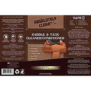 Absolutely Clean Amazing Saddle Soap Spray for Leather Cleaning & Tack Cleaner and Conditioner