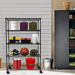 YSSOA 5-Tier Heavy Duty Storage Shelving Unit,Black,36L x 14W x 60H inch