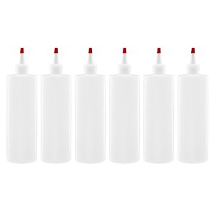 LAKESHORE TRADE 6-pack Premium Plastic Condiment Squeeze Squirt Bottles for Sauces, Paint,Oil, Condiments,Salad Dressings, Arts and Crafts - Food Grade - 16OZ