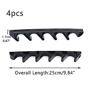 Curqia 4pcs Adjustment Brackets for Chaise Lounge Heavy Duty Back Support for Outdoor Reclining Lounge Chairs Replacement (5 Position, Black)