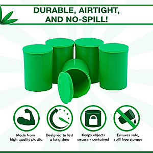 Emerald Mountain Supplier Pop Top Dram Containers | Durable Airtight Multipurpose Storage | Herb and Pill Organizer - 13 Dram (Green, 320 Count (Pack of 1))