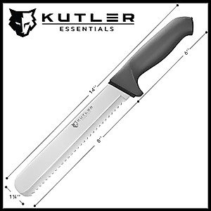 KUTLER Professional 8-Inch Bread Knife and Cake Slicer with Serrated Edge - Ultra-Sharp Stainless Steel Cutlery