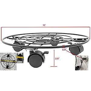 Outdoor rolling Planter Casters,Plant Caddy with Wheels Iron Large Potted Plant Stand Holder Move Around Indoor Outdoor Garden Patio Flower Pot Planter Adjustable Rolling with Locking 13" 2 pcs