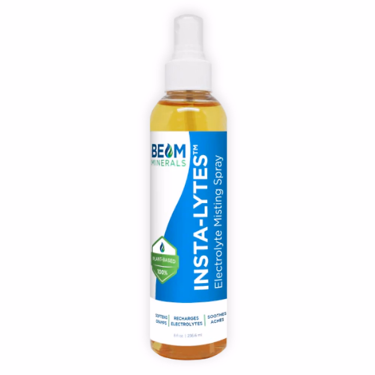 BEAM MINERALS Insta-Lytes Cramp-Relief Electrolyte Misting Spray | Natural Liquid Electrolytes | Micronutrients Supplement for Cramping, Muscle Aches, and Rash Relief