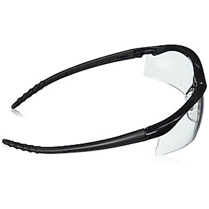 MCR Safety DL110 Dallas Safety Glasses with Polished Black Frame and Clear Lens