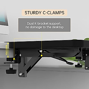 alfd suoke 29.5in x 9.4in Ergonomics Desk Extender, Arm Rest for Desk, Keyboard Extender for Computer Elbow Arm Support, Table Mount for Sit Stand Desks, Black
