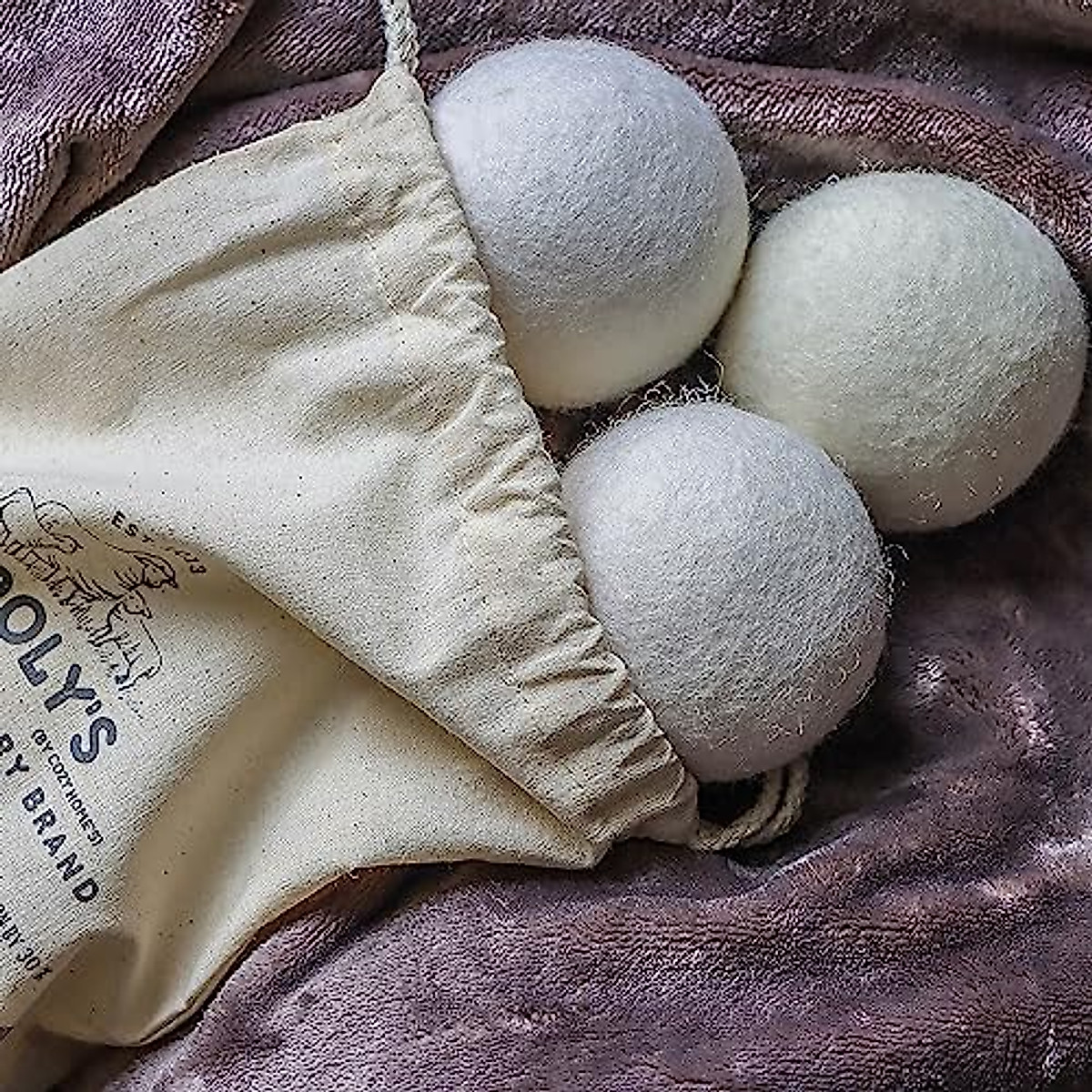 Wooly's Wool Dryer Balls, 8-PACK XL Sized Premium, Natural Fabric Softener, Replaces Dryer Sheets, Reduce Wrinkles & Static Cling, 30% Less Drying Time, Less Energy, Baby-safe. Balls for Laundry Dryer