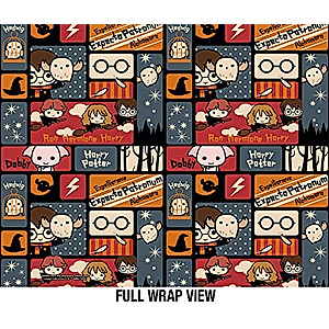 Harry Potter OFFICIAL Cute Chibi Pattern 24 oz Insulated Canteen Water Bottle, Leak Resistant, Vacuum Insulated Stainless Steel with Loop Cap, Black