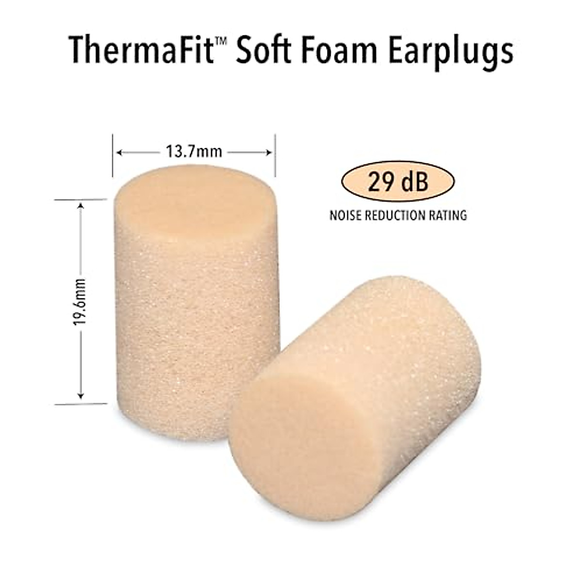 Mack’s ThermaFit Soft Foam Earplugs, 40 Pair - Comfortable Ear Plugs for Sleeping, Snoring, Work, Travel & Loud Events | Made in USA