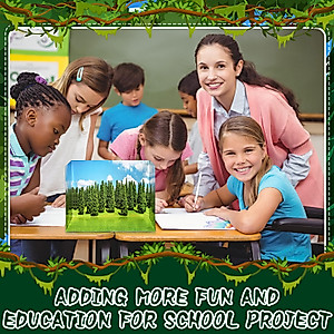 Trandraft 5 Pcs Diorama Kit Habitat Project Supplies with Double Sided Tapes Diorama Box for Display DIY Dollhouse Room, Jungle Style, 11.8 x 8.7 x 8.3 Inch