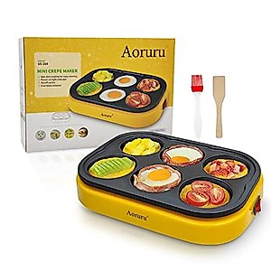 Aoruru Pancakes Maker Nonstick Electric Egg Frying Pan for Mini Crepe Fried Egg